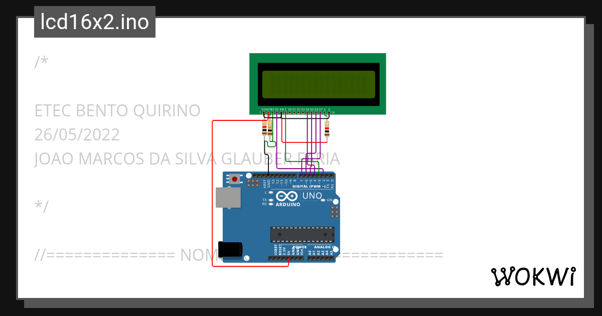 lcd16x2.ino - Wokwi ESP32, STM32, Arduino Simulator