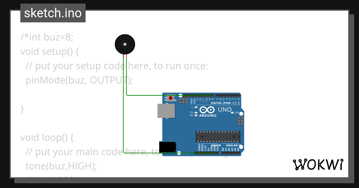 Buzzer.ino - Wokwi Arduino and ESP32 Simulator