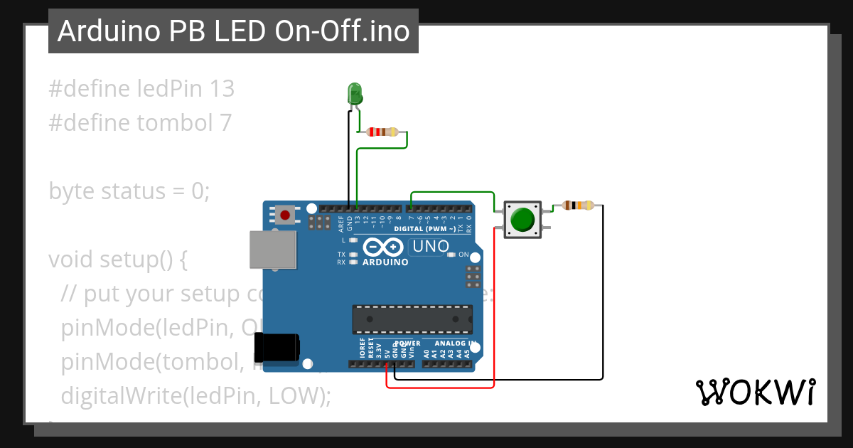 Arduino PB LED On-Off.ino - Wokwi ESP32, STM32, Arduino Simulator