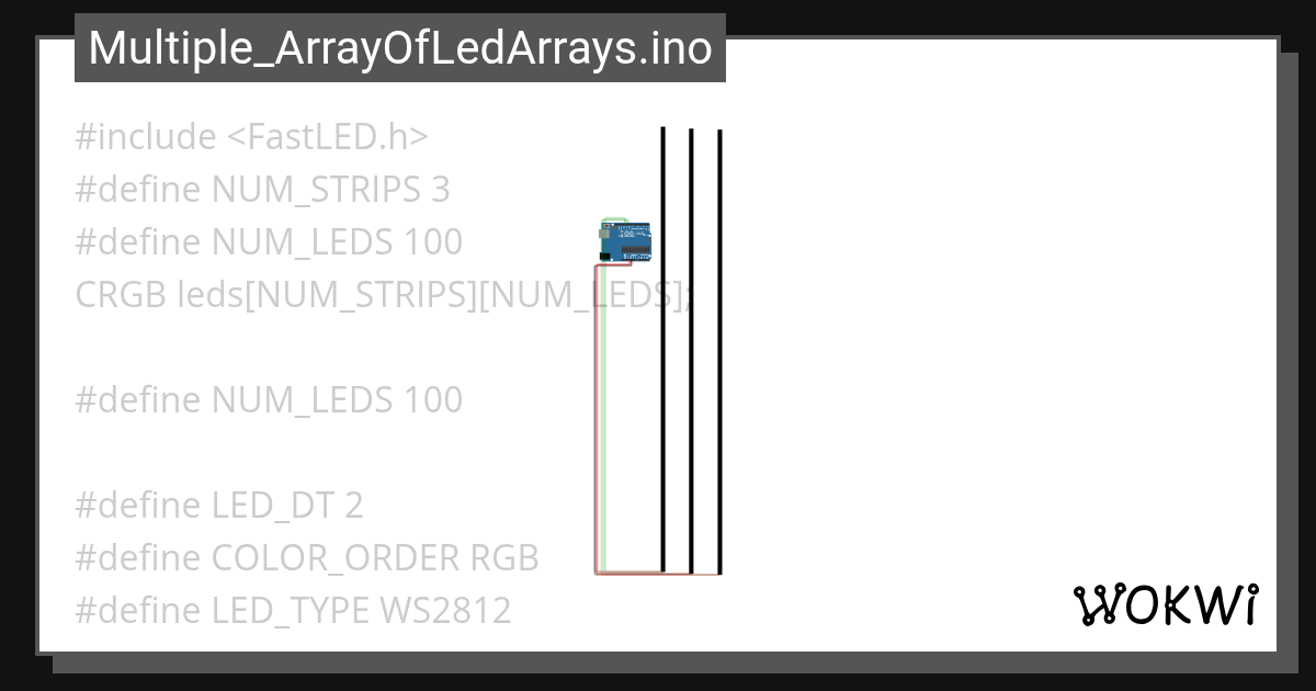 Multiple_ArrayOfLedArrays.ino - Wokwi ESP32, STM32, Arduino Simulator