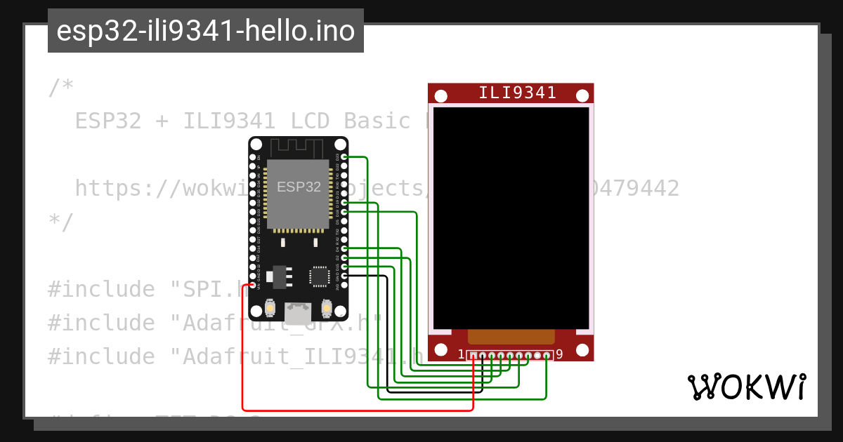 Esp32 Ili9341 O Wokwi Esp32 Stm32 Arduino Simulator 6001