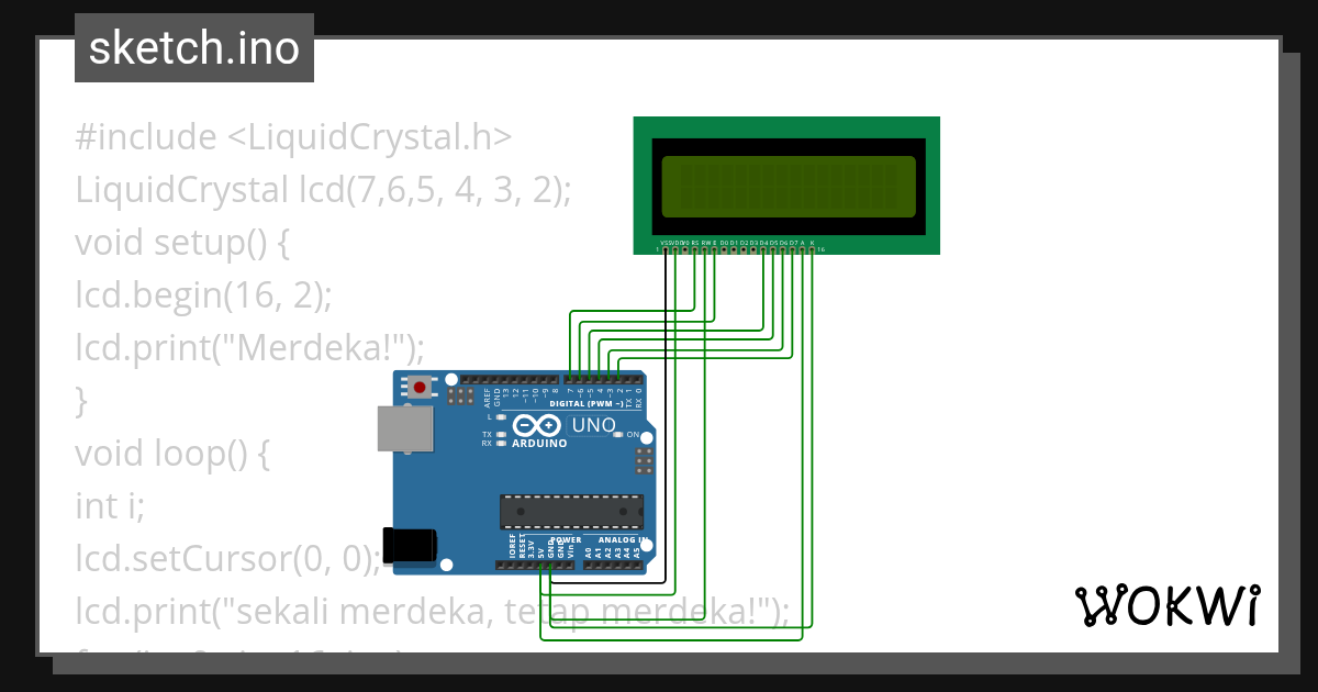 lcd1.ino - Wokwi ESP32, STM32, Arduino Simulator