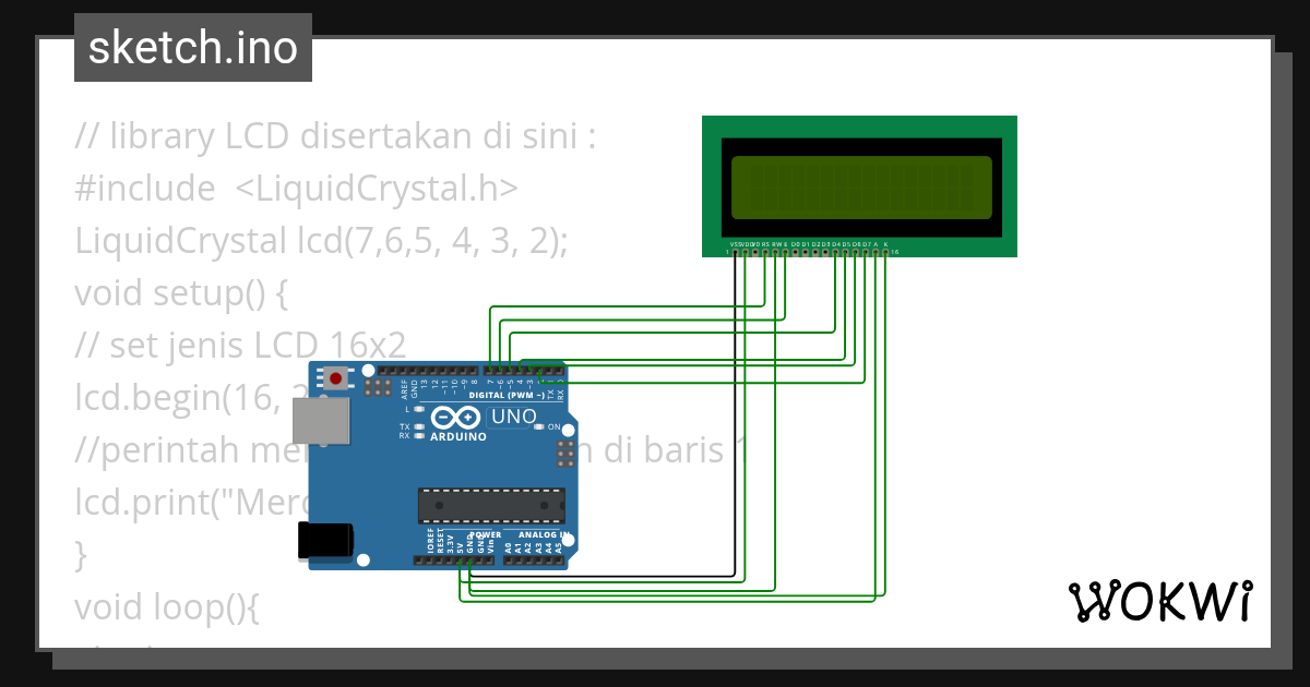 LCD2.ino - Wokwi ESP32, STM32, Arduino Simulator LCD2.ino - Wokwi ESP32, STM32, Arduino Simulator