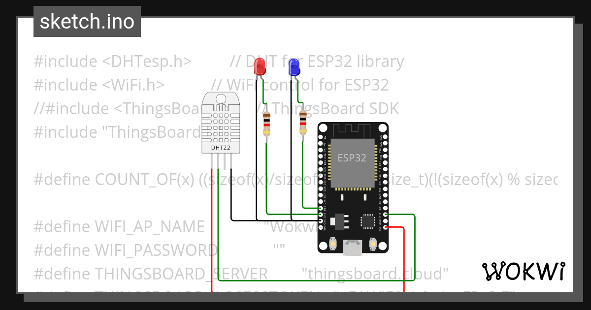 DHT22 - PIN 14 - Wokwi ESP32, STM32, Arduino Simulator