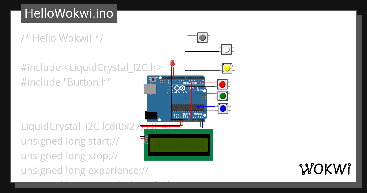 HelloWokwi.ino - Wokwi ESP32, STM32, Arduino Simulator