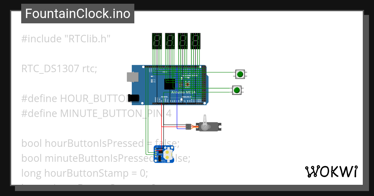 Fountain Clock - Wokwi Arduino and ESP32 Simulator