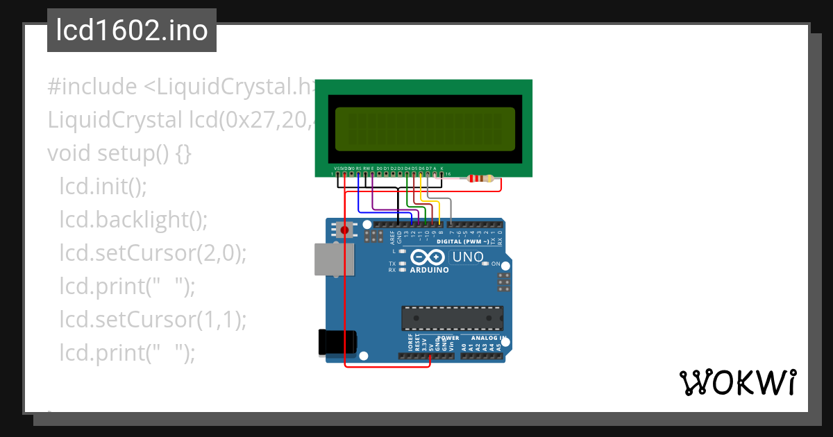 lcd1602.ino - Wokwi ESP32, STM32, Arduino Simulator lcd1602.ino - Wokwi ESP32, STM32, Arduino Simulator