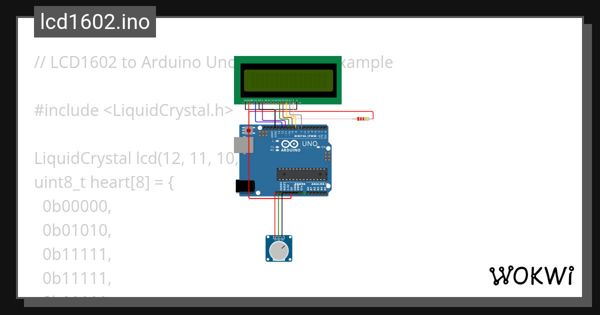 lcd1602 final.ino - Wokwi ESP32, STM32, Arduino Simulator