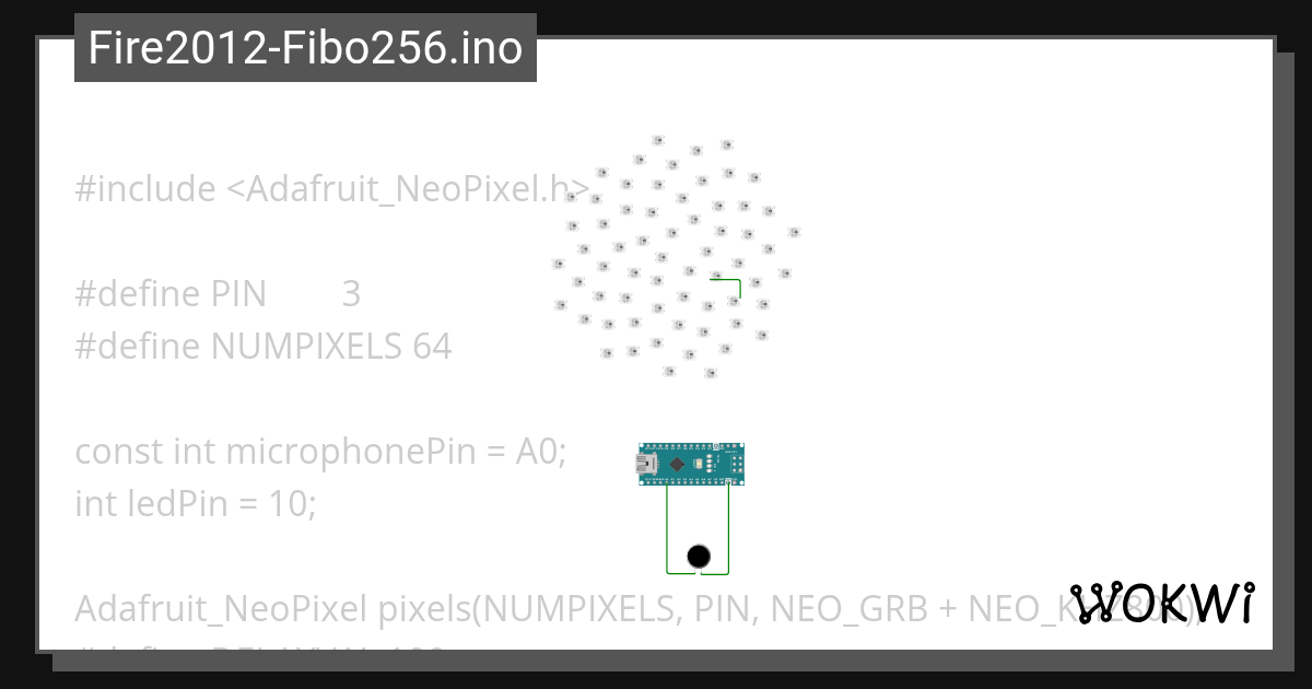Fire2012-Fibo256.ino - Wokwi ESP32, STM32, Arduino Simulator