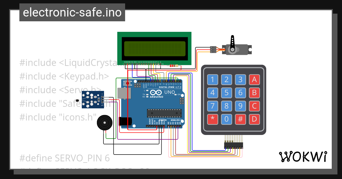 electronic-safe.ino - Wokwi ESP32, STM32, Arduino Simulator