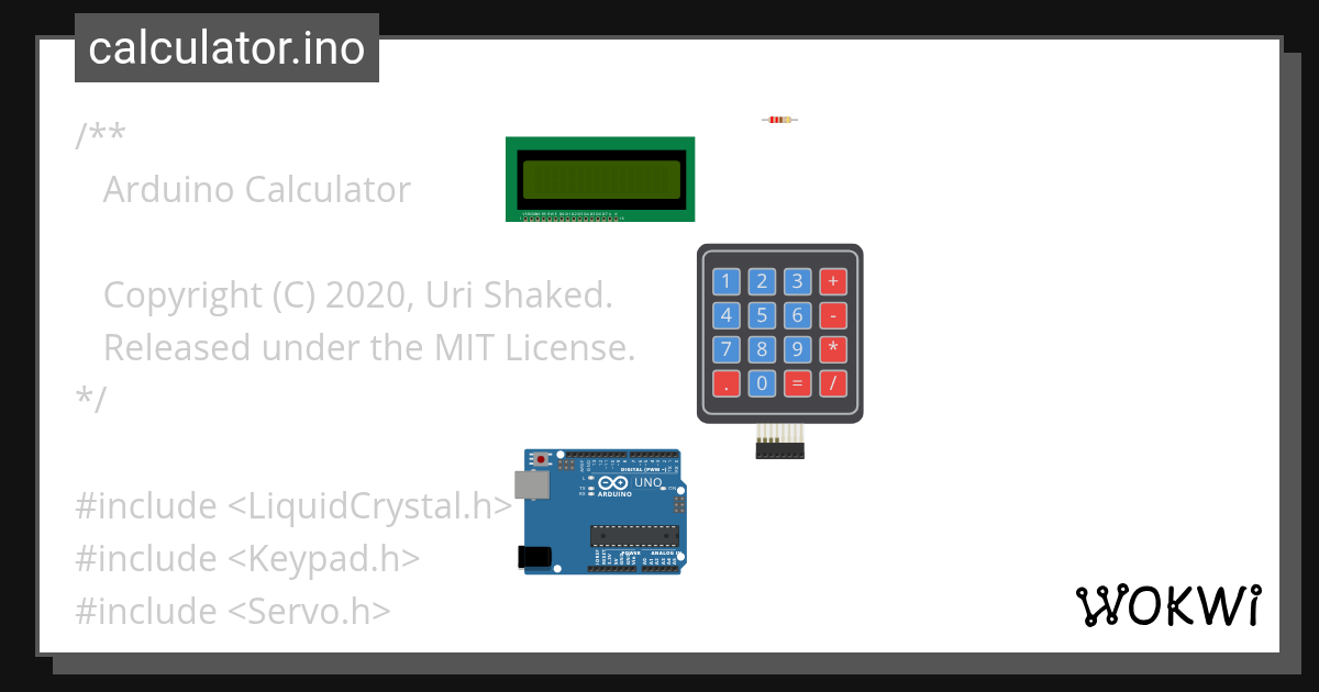 calculator.ino - Wokwi ESP32, STM32, Arduino Simulator