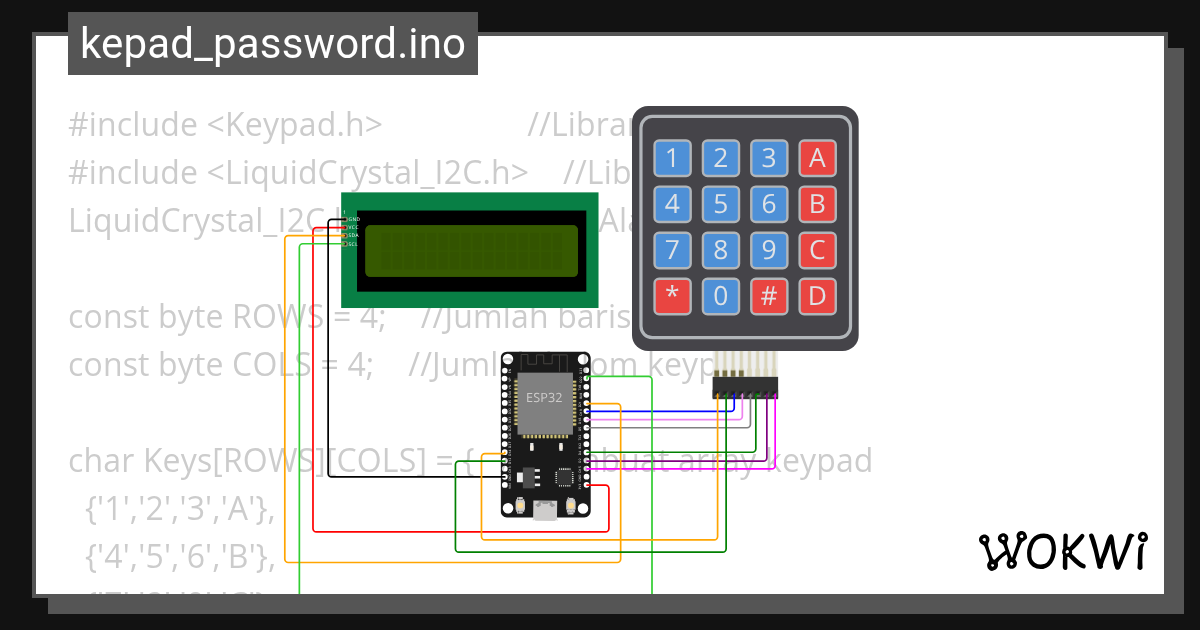 kepad_password.ino - Wokwi ESP32, STM32, Arduino Simulator
