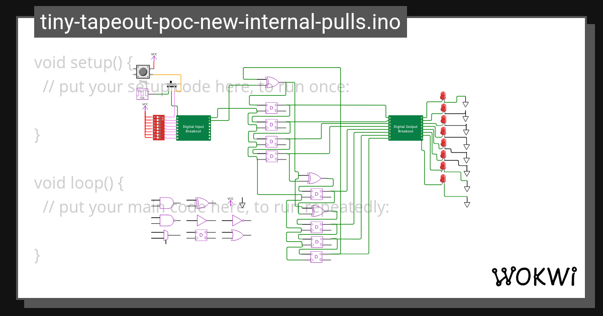 tiny-tapeout-poc-new-internal-pulls.ino - Wokwi ESP32, STM32, Arduino Simulator