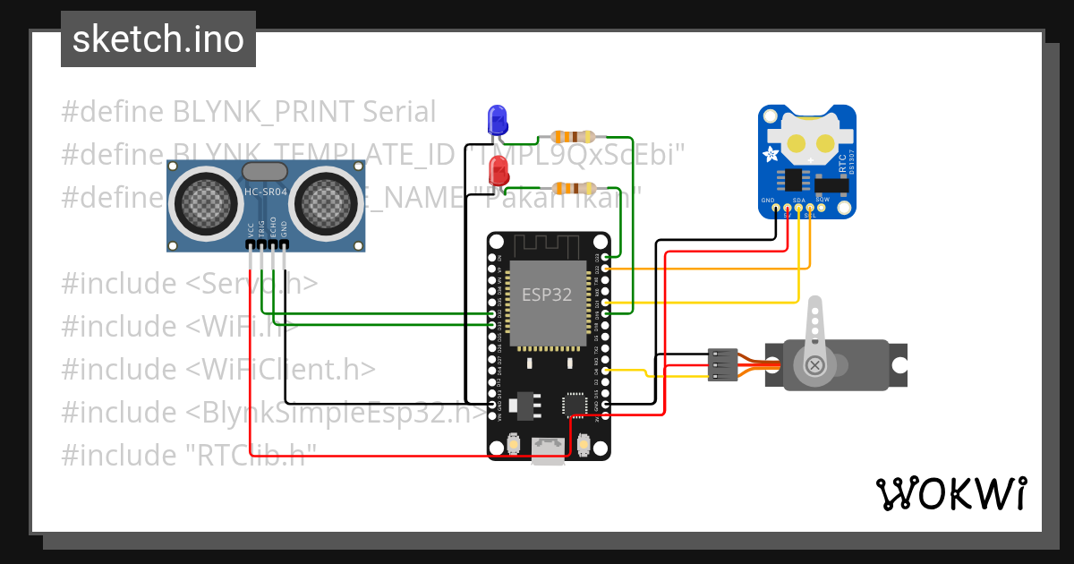 pakan ikan otomatis-blynk - Wokwi ESP32, STM32, Arduino Simulator