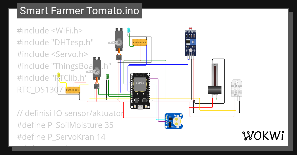 Smart Farmer Tomato.ino - Wokwi ESP32, STM32, Arduino Simulator