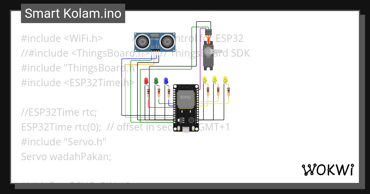 Smart Kolam.ino - Wokwi ESP32, STM32, Arduino Simulator