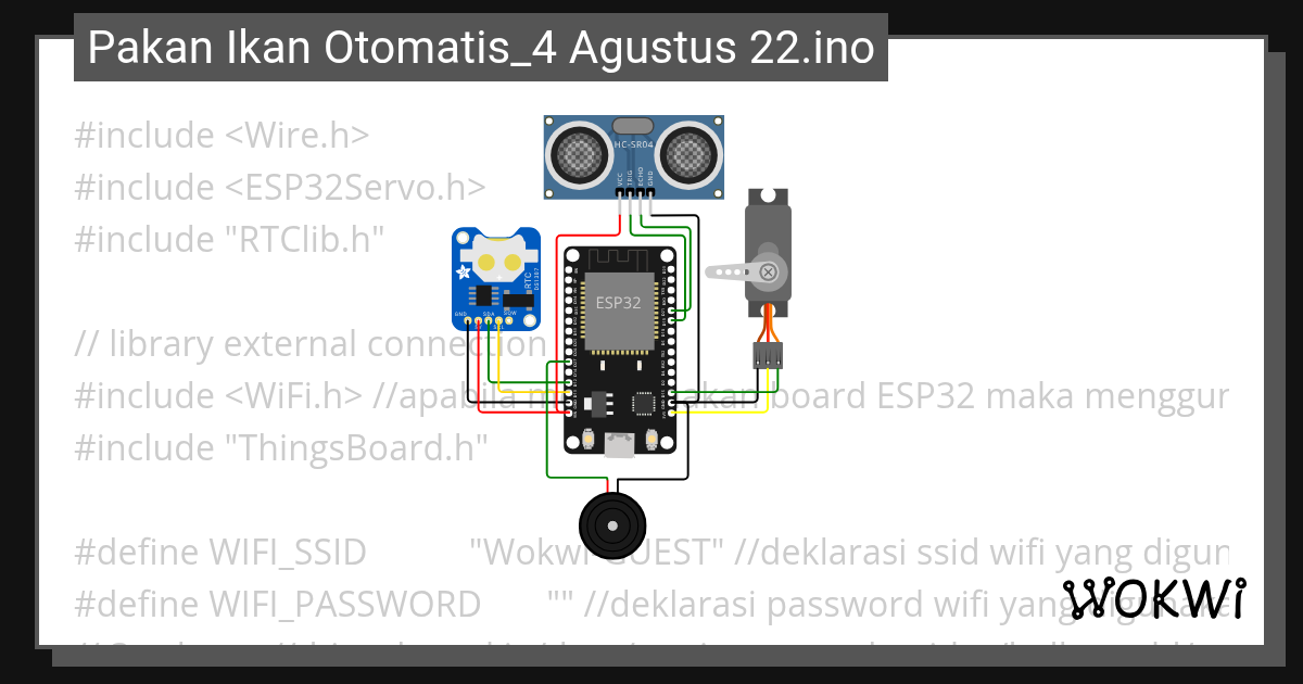 Pakan Ikan Otomatis_4 Agustus 22.ino - Wokwi ESP32, STM32, Arduino Simulator