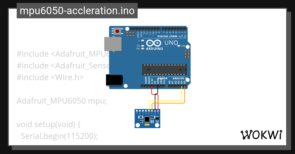mpu6050-accleration.ino - Wokwi ESP32, STM32, Arduino Simulator