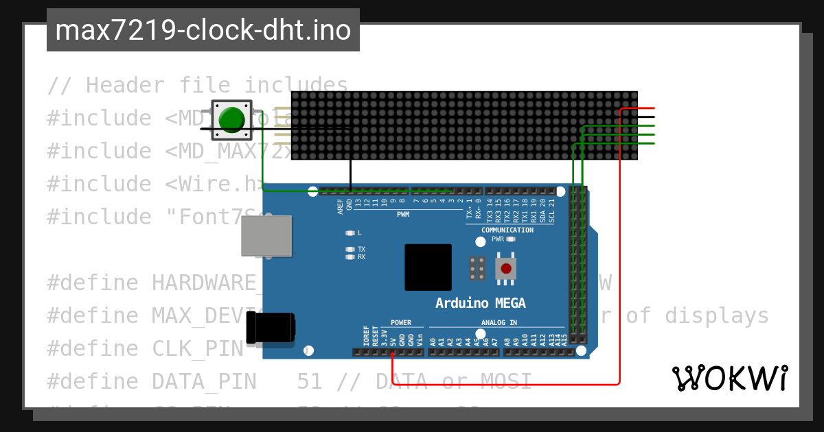 Max7219 Clock O Wokwi Arduino And Esp32 Simulator