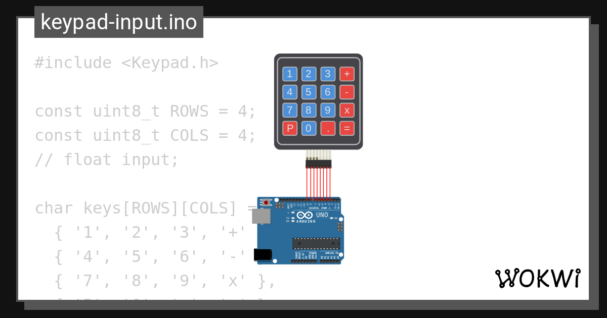 Calculator Draft V1 Keypad Input Wokwi Esp32 Stm32 Arduino Simulator 