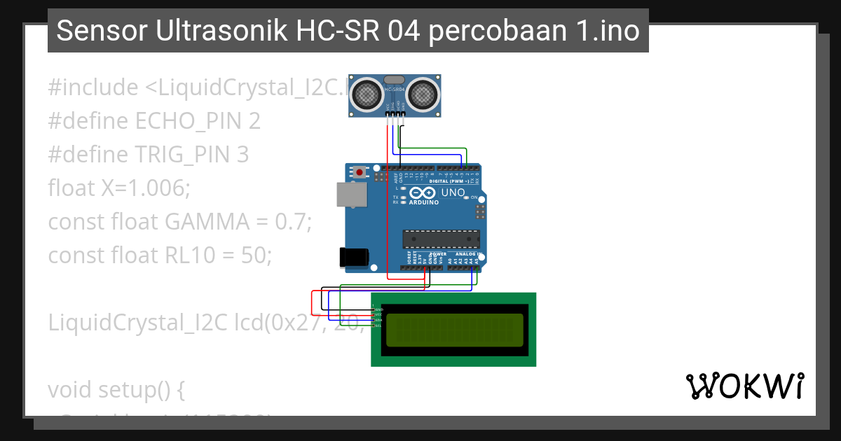 Sensor Ultrasonik Hc Sr 04 Percobaan O Wokwi Arduino And Esp32 Simulator 6015