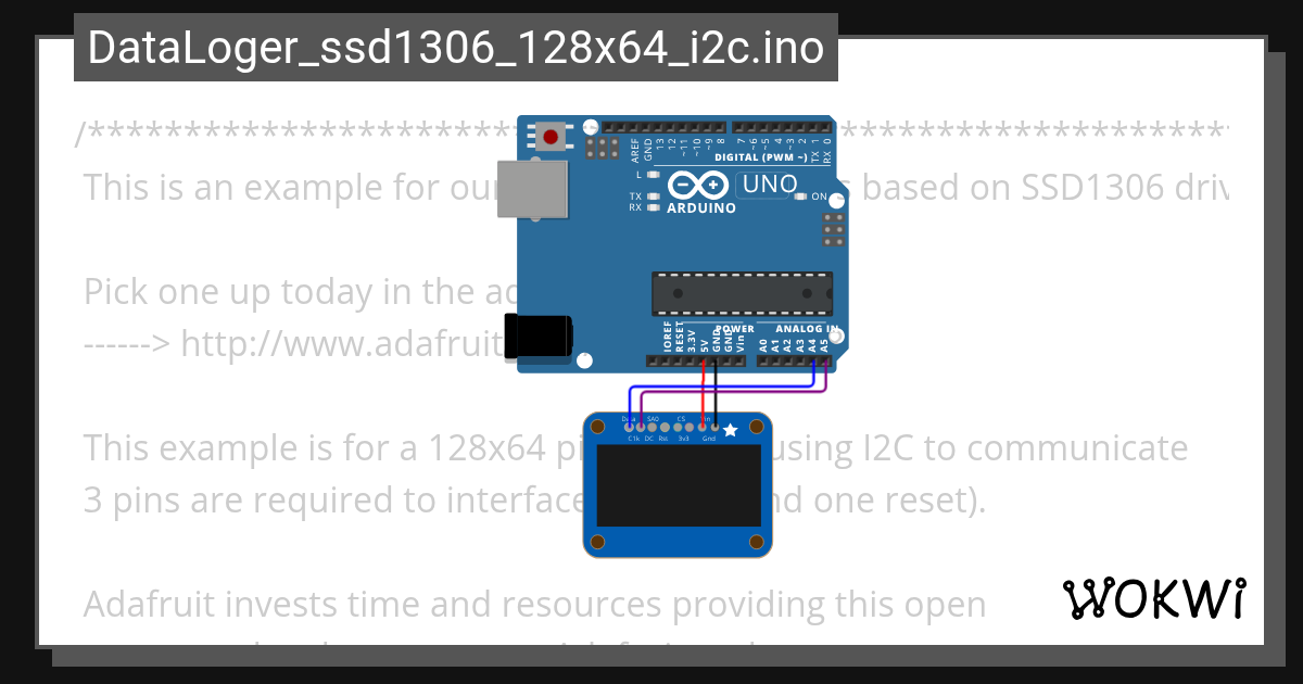 DataLoger_ssd1306_128x64_i2c.ino - Wokwi ESP32, STM32, Arduino Simulator
