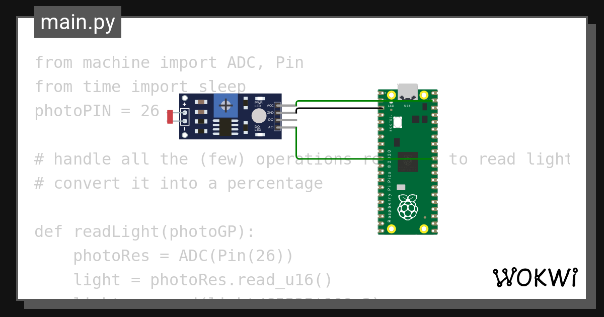 Photoresistor Wokwi Esp32 Stm32 Arduino Simulator