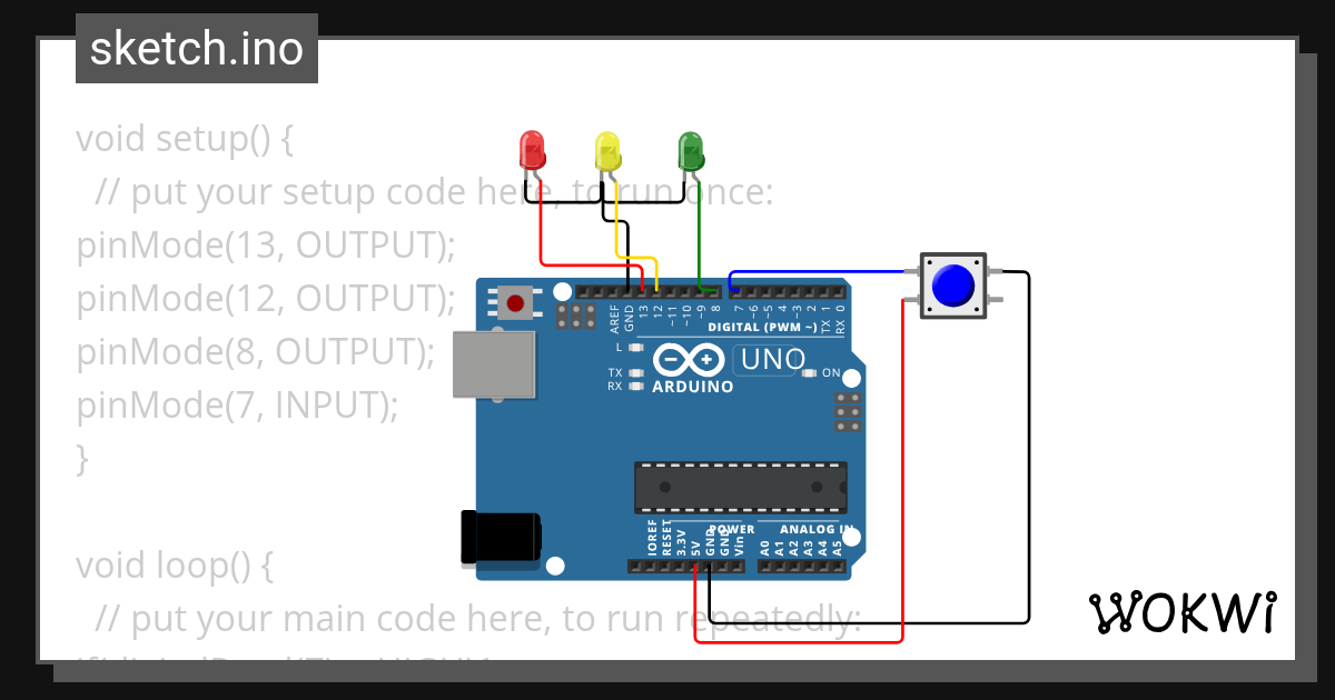 lampu lalu lintas.ino - Wokwi ESP32, STM32, Arduino Simulator