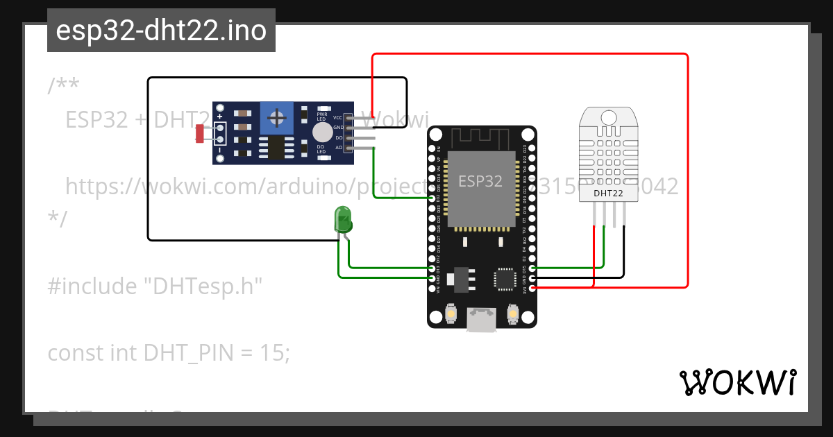 esp32-dht22.ino - Wokwi ESP32, STM32, Arduino Simulator esp32-dht22.ino - Wokwi ESP32, STM32, Arduino Simulator