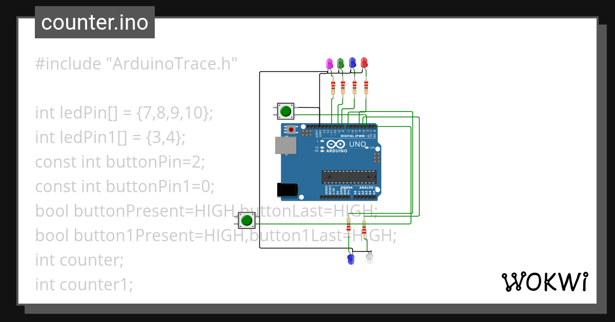 counter.ino - Wokwi ESP32, STM32, Arduino Simulator