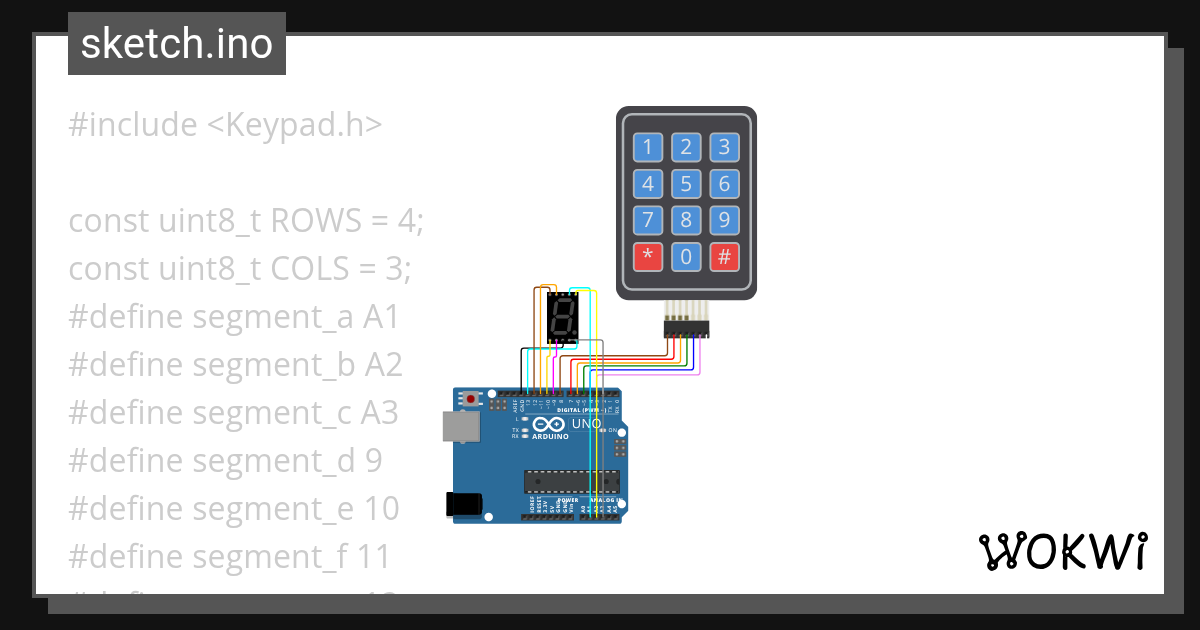 Keypad_sevensegment.ino - Wokwi ESP32, STM32, Arduino Simulator