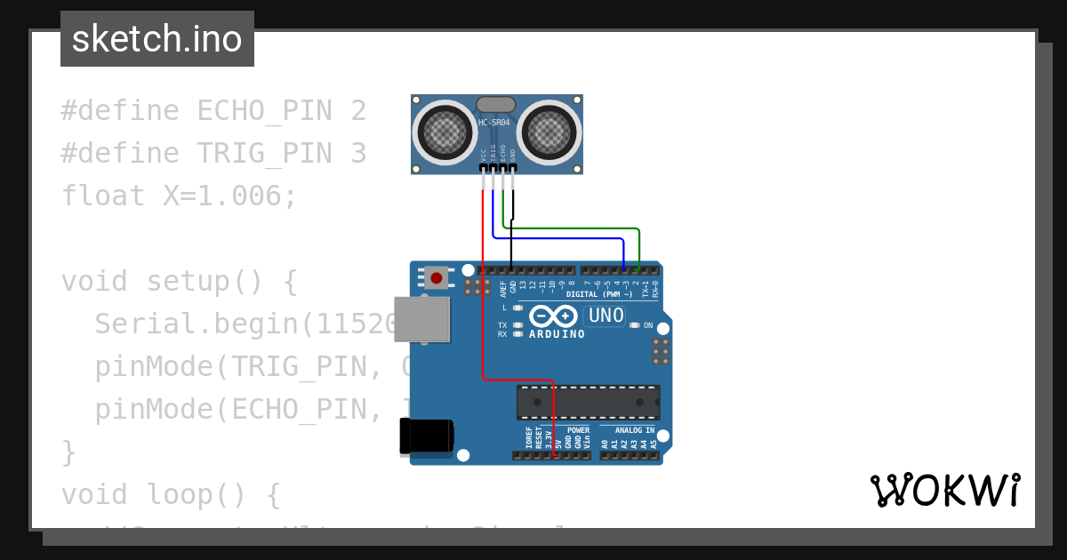Sensor Ultrasonik Hc Sr 04 Percobaan Wokwi Arduino And Esp32 Simulator 5552