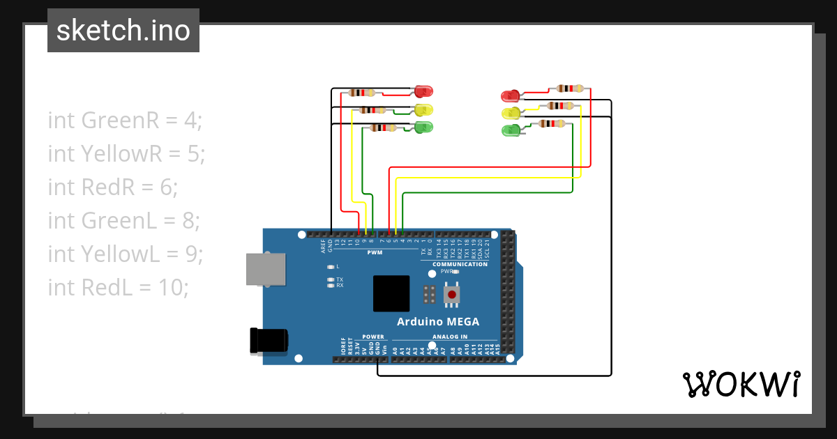 Zwei Ampeln Wokwi Esp32 Stm32 Arduino Simulator