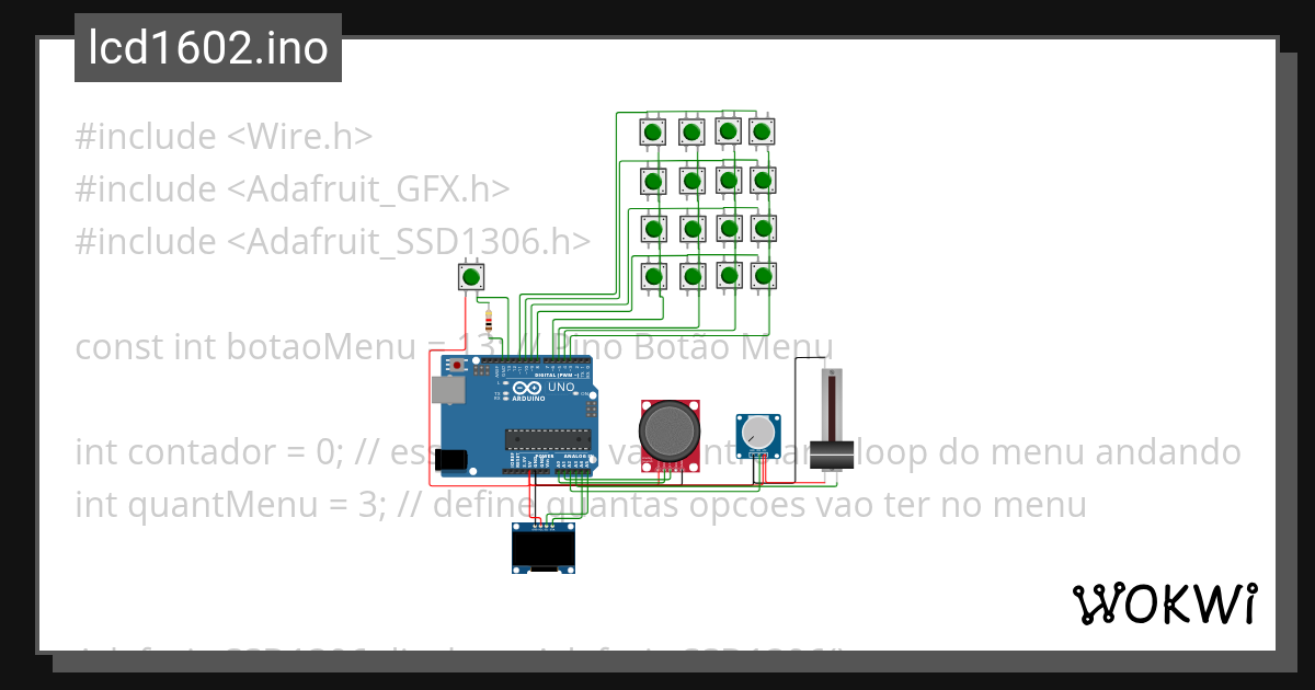 lcd1602.ino - Wokwi ESP32, STM32, Arduino Simulator