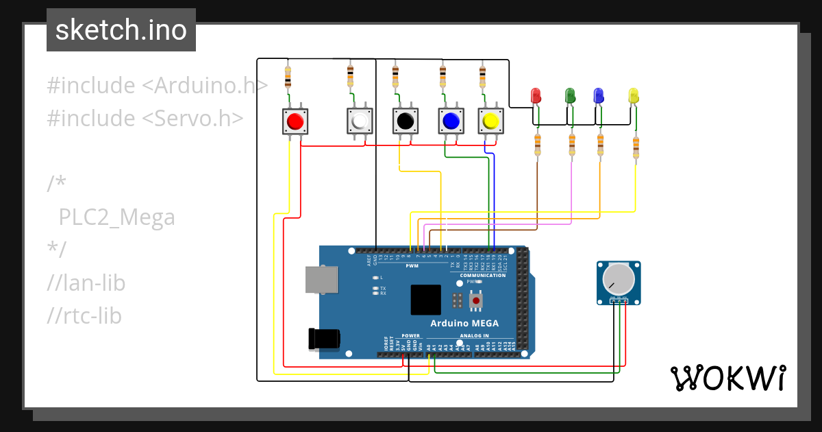 LAB7 Analog and mov - Wokwi ESP32, STM32, Arduino Simulator
