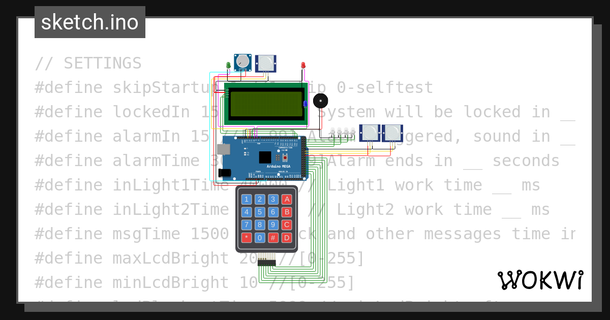 Alarmsystem Wokwi Esp32 Stm32 Arduino Simulator 1999