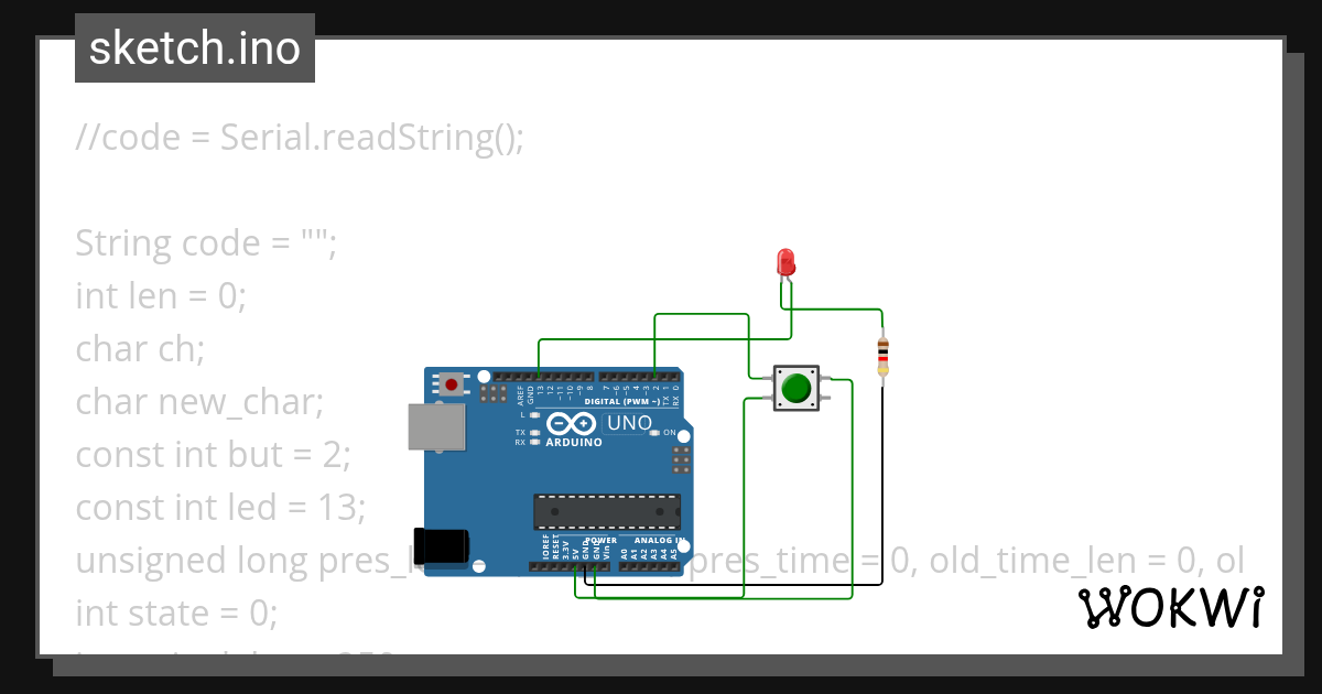 morse-Decoder.ino - Wokwi ESP32, STM32, Arduino Simulator