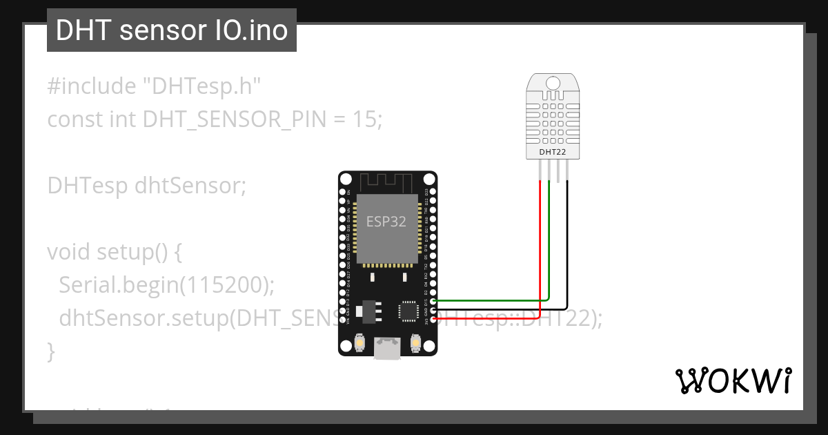 DHT sensor IO.ino - Wokwi ESP32, STM32, Arduino Simulator