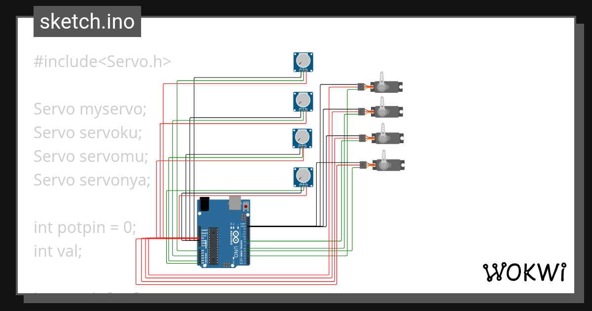 arm-4Servo.ino - Wokwi ESP32, STM32, Arduino Simulator