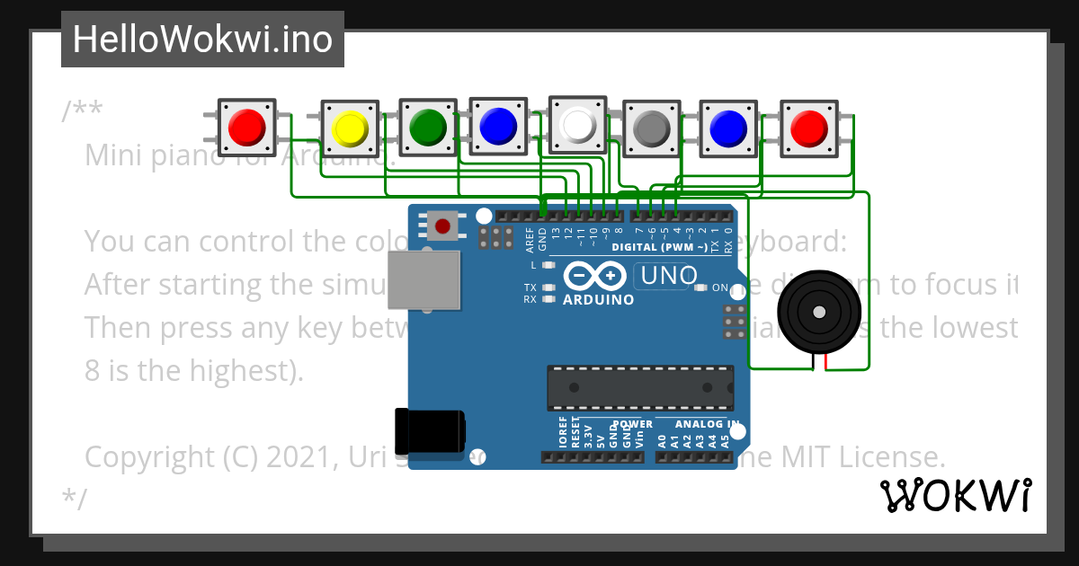 HelloWokwi.ino - Wokwi ESP32, STM32, Arduino Simulator