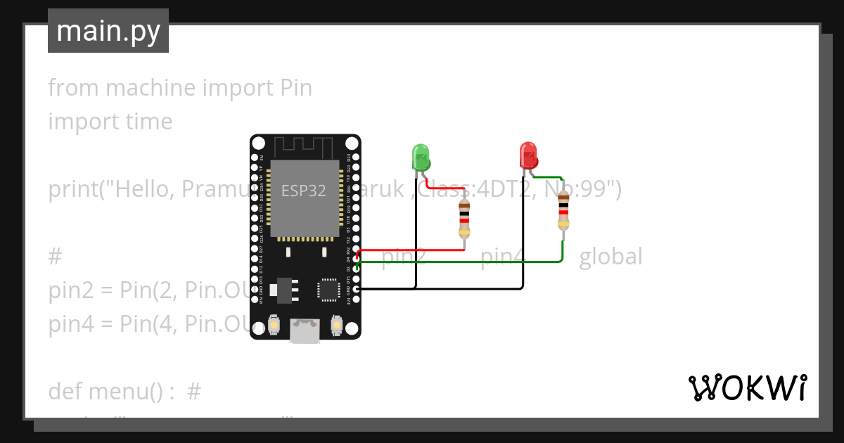 Exercise2_LED2_Blink - Wokwi ESP32, STM32, Arduino Simulator