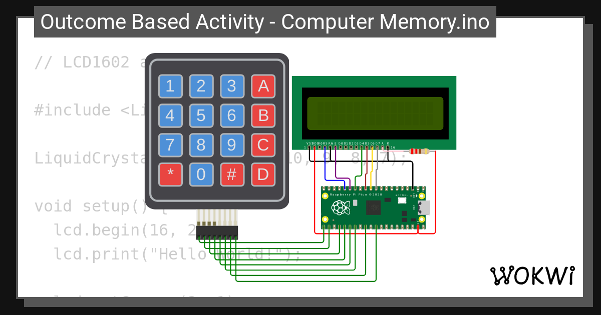 Outcome Based Activity Computer Memory Wokwi Esp32 Stm32 Arduino Simulator 2660