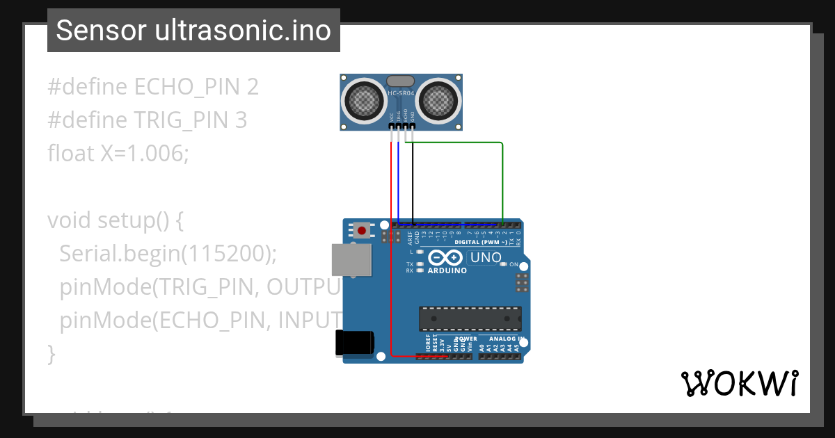 Sensor ultrasonic.ino - Wokwi ESP32, STM32, Arduino Simulator Sensor ultrasonic.ino - Wokwi ESP32, STM32, Arduino Simulator