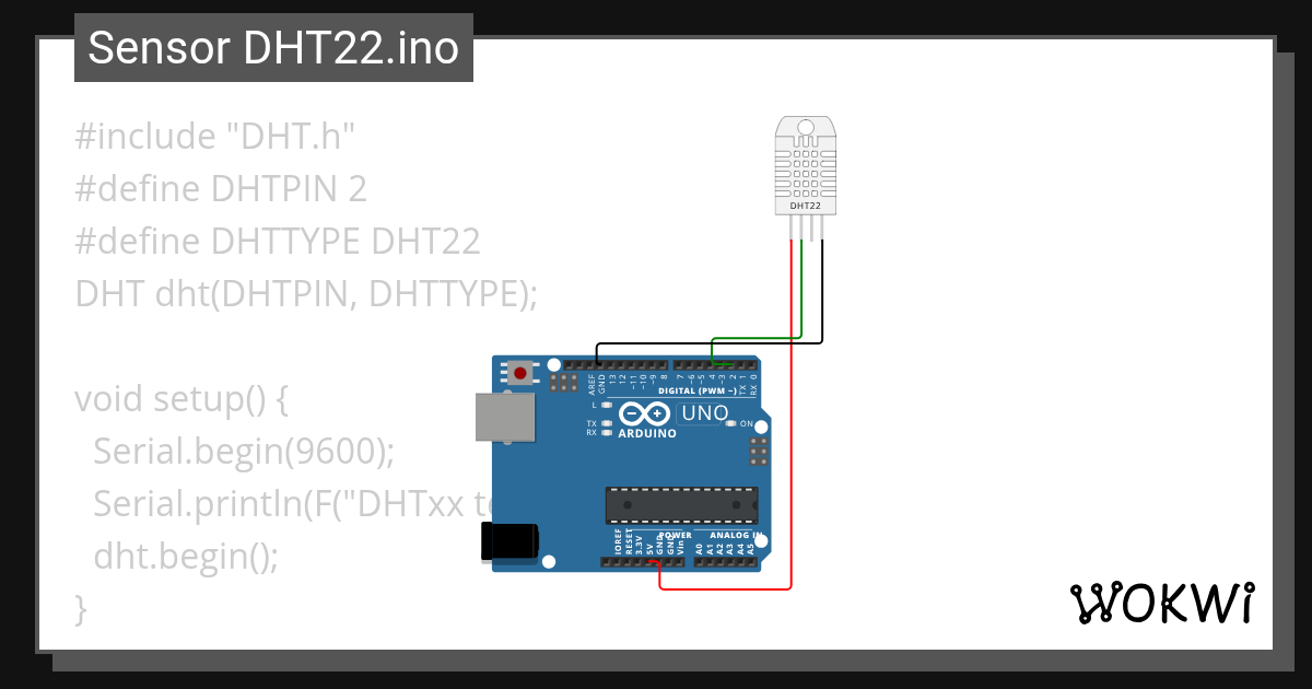 Sensor DHT22.ino - Wokwi ESP32, STM32, Arduino Simulator