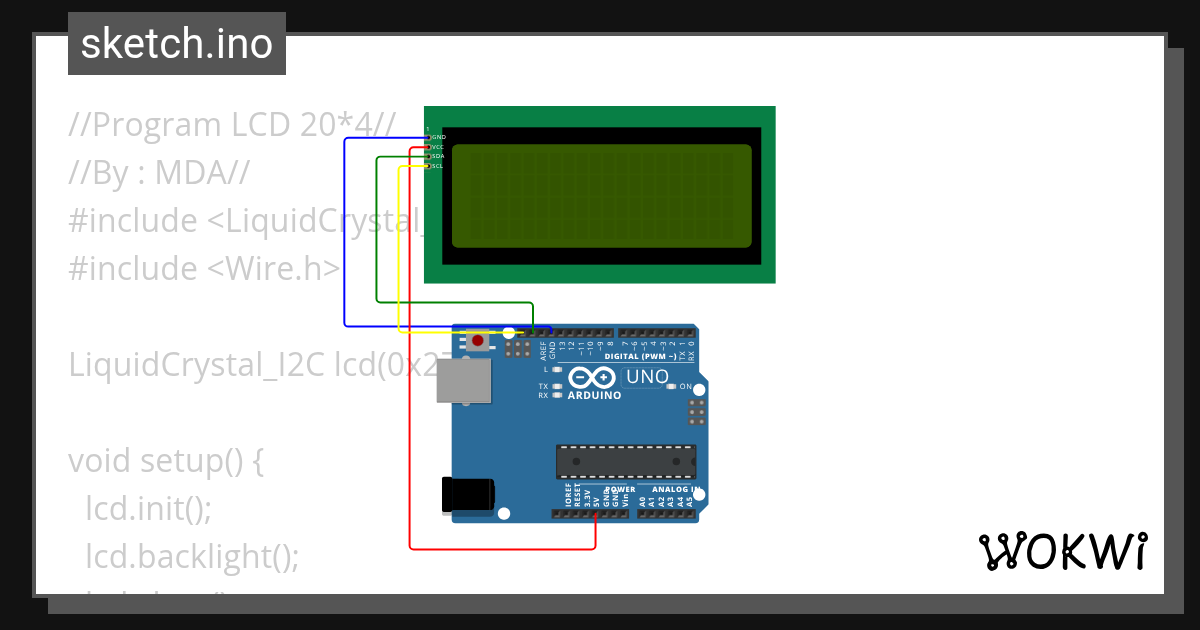 Menyalakan Lcd Wokwi Esp32 Stm32 Arduino Simulator