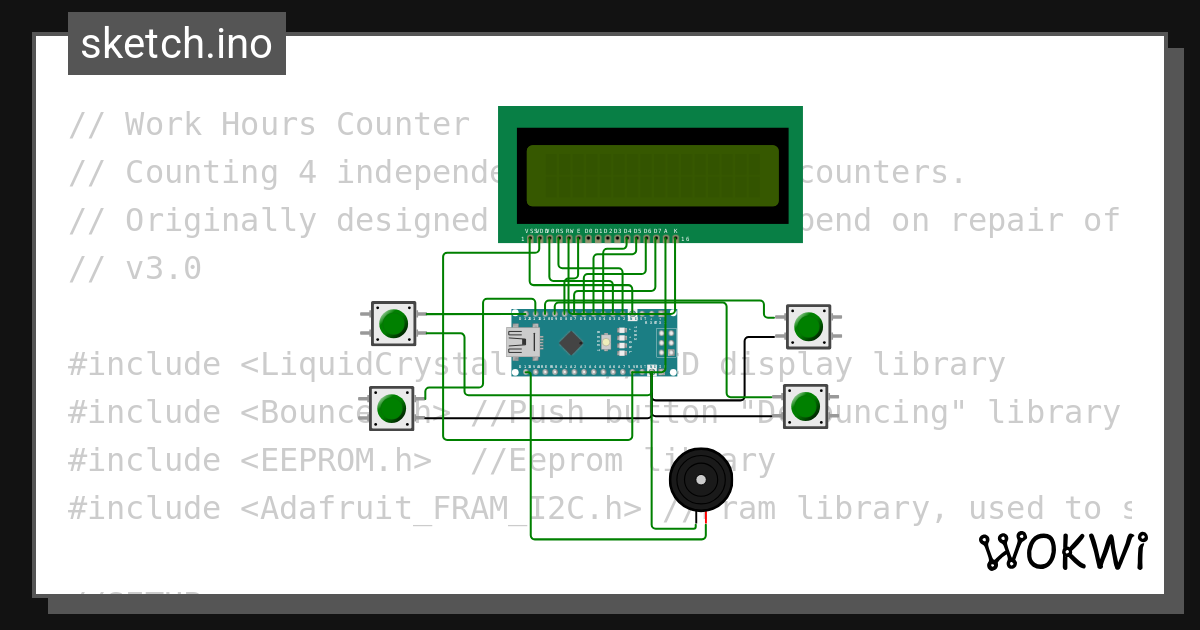 Work Hours Counter Wokwi Esp32 Stm32 Arduino Simulator 5506