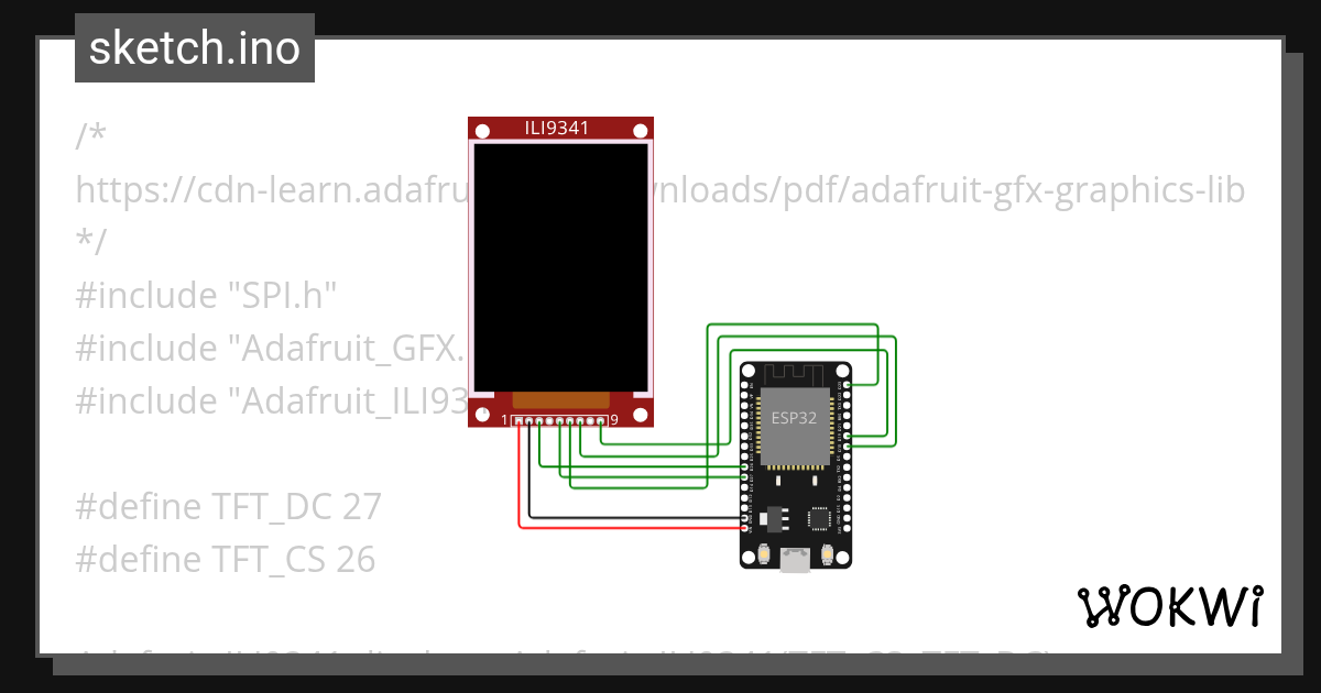TFT_ESP32 - Wokwi ESP32, STM32, Arduino Simulator