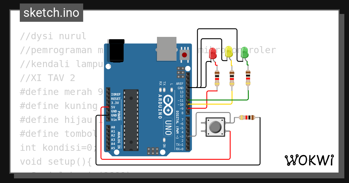 Kendali Lampu Dengan Arduino Wokwi Esp32 Stm32 Arduino Simulator 4388
