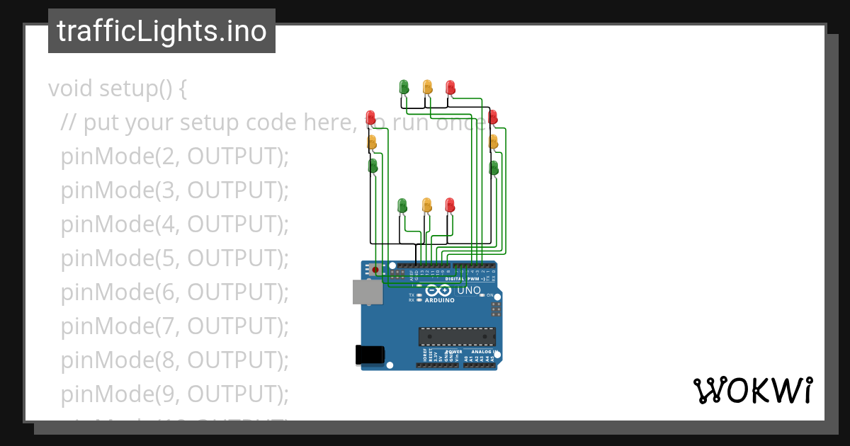 trafficLights.ino - Wokwi ESP32, STM32, Arduino Simulator