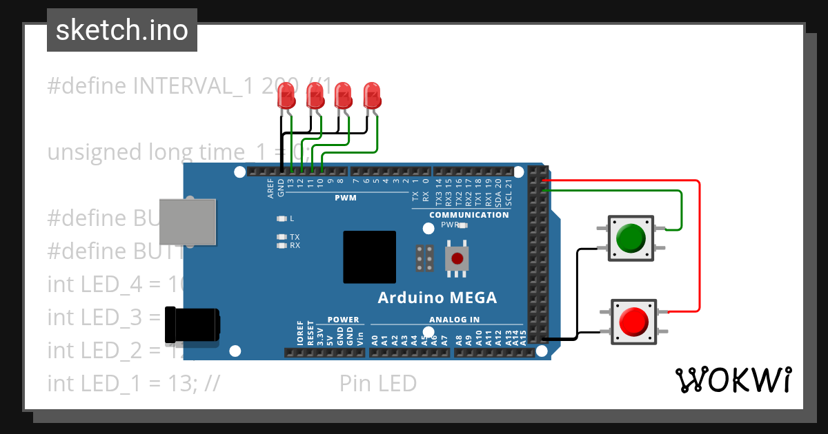 Led Blink Back And Forth 2 Wokwi Esp32 Stm32 Arduino Simulator 5765